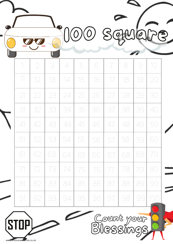 100 Square Poster - Choice Resources