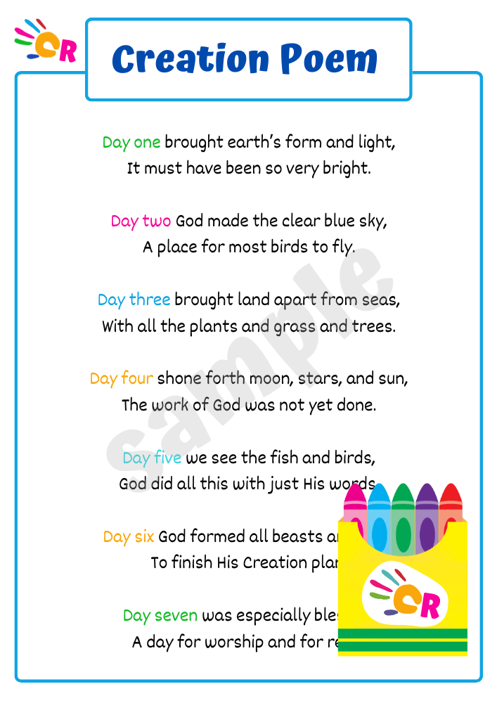 Creation Comprehension Poem – Choice Resources